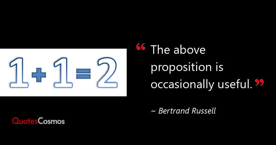 “The above proposition is…” Bertrand Russell Quote