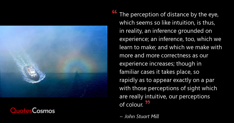 “The perception of distance by the…” John Stuart Mill Quote