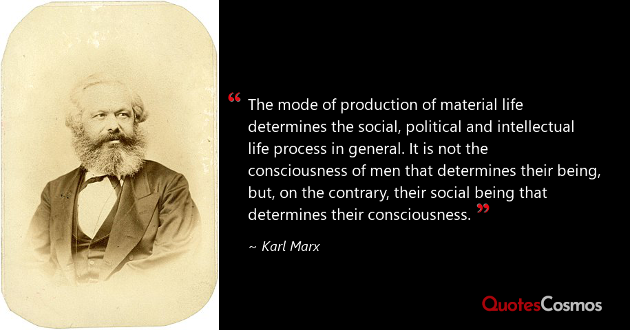 “The mode of production of material life…” Karl Marx Quote