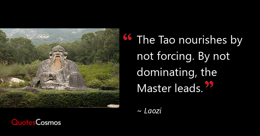 “The Tao nourishes by not forcing. By not…” Laozi Quote