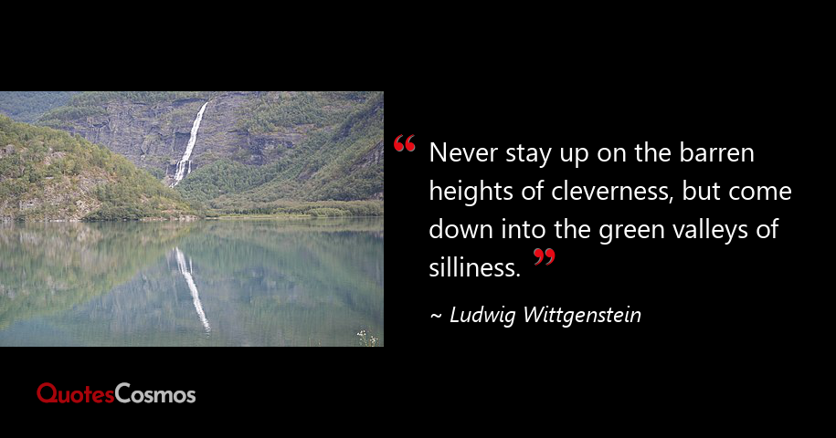 “Never stay up on the barren…” Ludwig Wittgenstein Quote