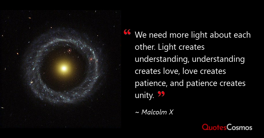 “We need more light about each other.…” Malcolm X Quote