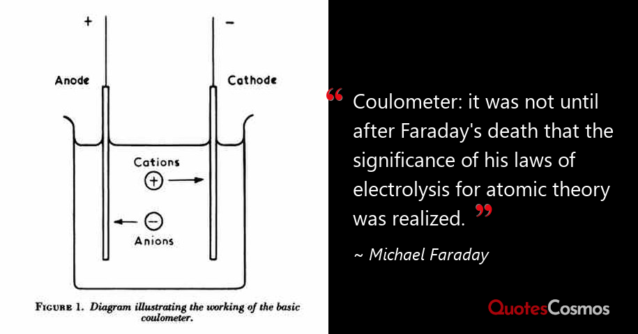 “Coulometer: it was not until after…” Michael Faraday Quote
