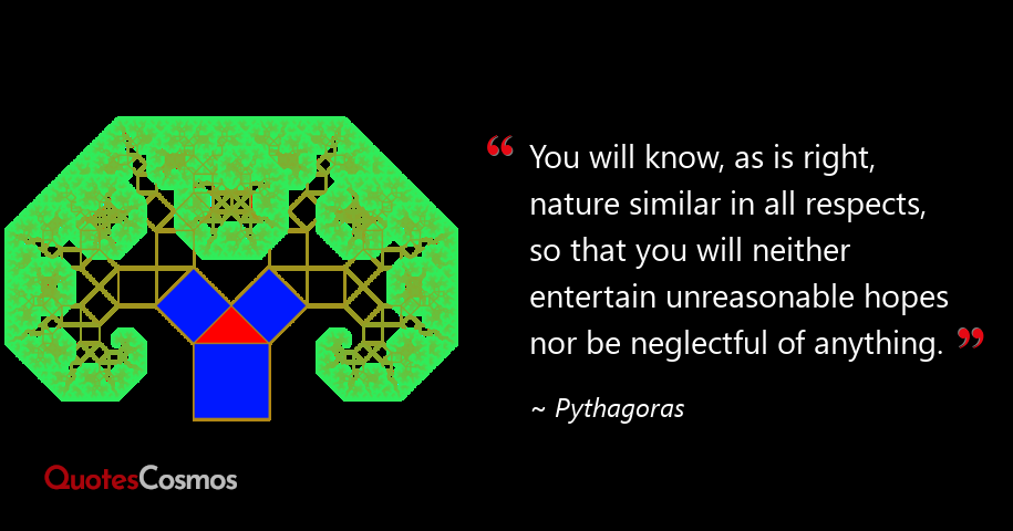 “You will know, as is right, nature…” Pythagoras Quote