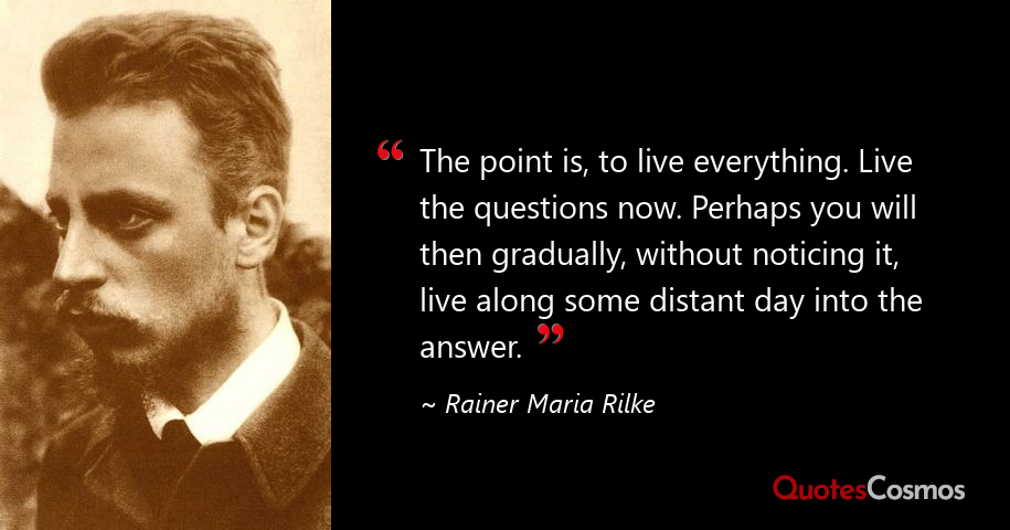 “The point is, to live…” Rainer Maria Rilke Quote