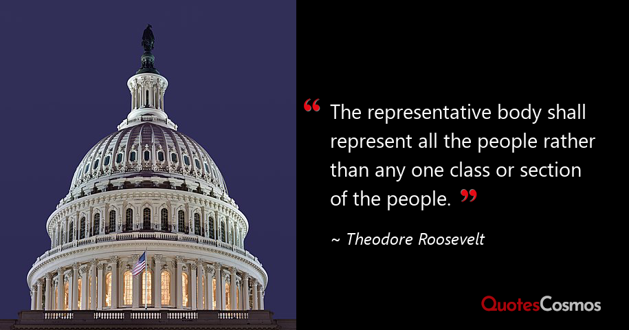 “The representative body shall…” Theodore Roosevelt Quote